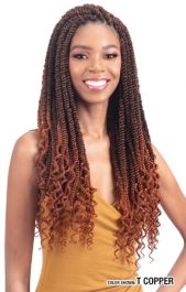 3X Curly Natural Twist 20" Glance Braid Model Model