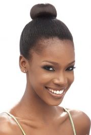 Blueberry S Synthetic Hair Bun Glance Model Model