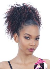 Bubble Pom Pom Drawstring Ponytail Model Model
