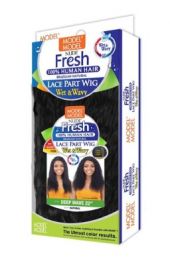Deep Wave 22" By Model Model 100% Human Hair Wet n Wavy Lace Part Wig