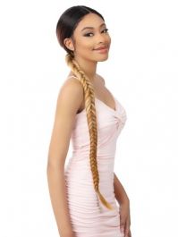 Fishtail Braided 36'' Human Hair Blend Lace Front Wig Illuze Nutique