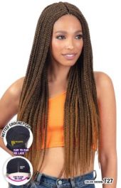 Long Box Braid 28" Klio Braided HD Lace Frontal Wig Model Model