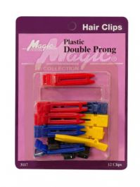 Magic Plastic Double Prong Clip #3117 1Dzn